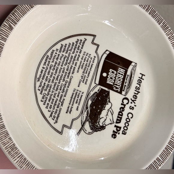 Kitchen | Rare Hersheys Coco Cream Pie Plate With Recipe Royal China ...